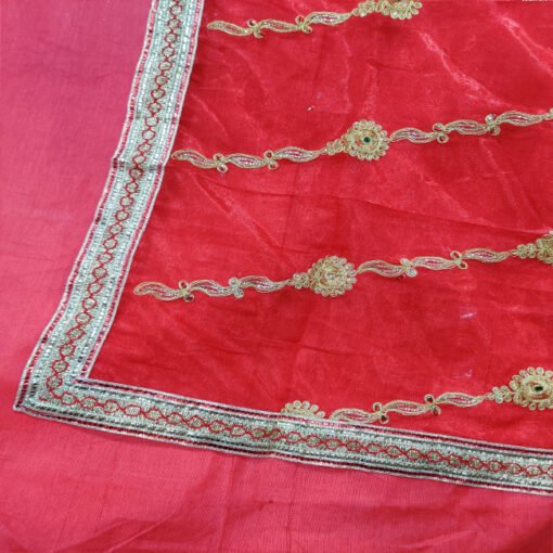 Maa Ki Chunari, Pujan Chunari, Red, 2X1 Meter | Tiwari Pujan Bhandar